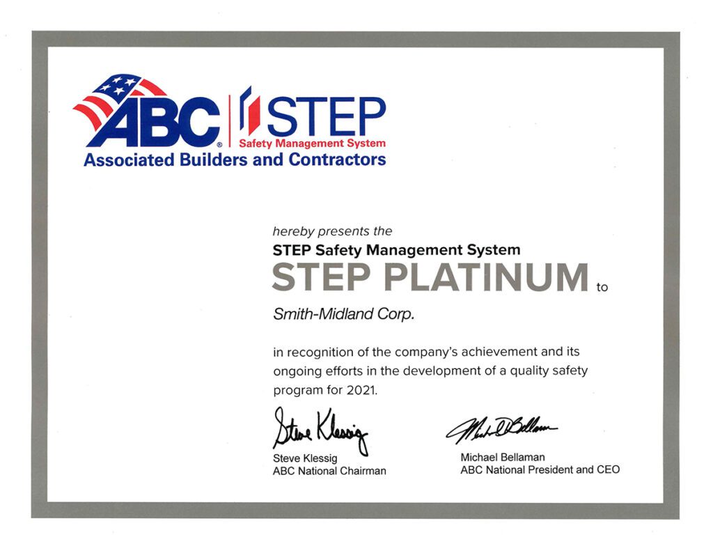 Smith-Midland achieves STEP Platinum Status in Safety | Smith Midland ...
