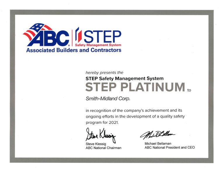 Smith-Midland achieves STEP Platinum Status in Safety | Smith Midland ...